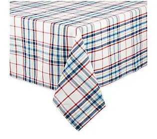 DESIGN IMPORTS 60' X 104' Lighthouse Plaid Tabl Cloth