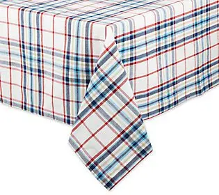 DESIGN IMPORTS 60' X 120' Lighthouse Plaid Tabl Cloth
