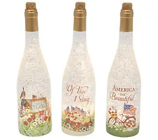 GERSON INTERNATIONAL S/3 12.5'h Battery Operated Spinning Bottles Gerson Co