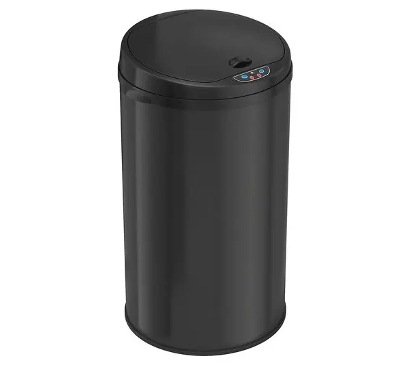 ITOUCHLESS Round 8-gallon Deodorizer Sensor Tra Sh Can Black