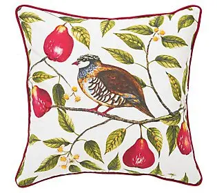 VALERIE PARR HILL 18' X 18' Partridge In A Pear Tree Throw Pillow Valerie