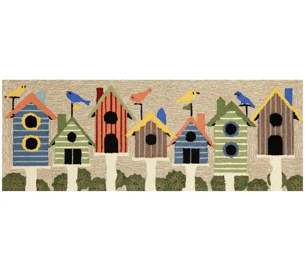 LIORA MANNE Frontporch Birdhouses In/out Rug Mu Lti 24'x60