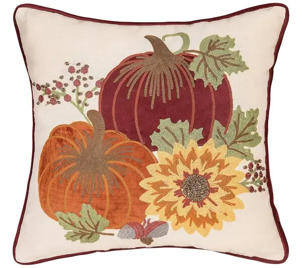 C&F HOME Pumpkins And Sunflowers Pillow Valerie