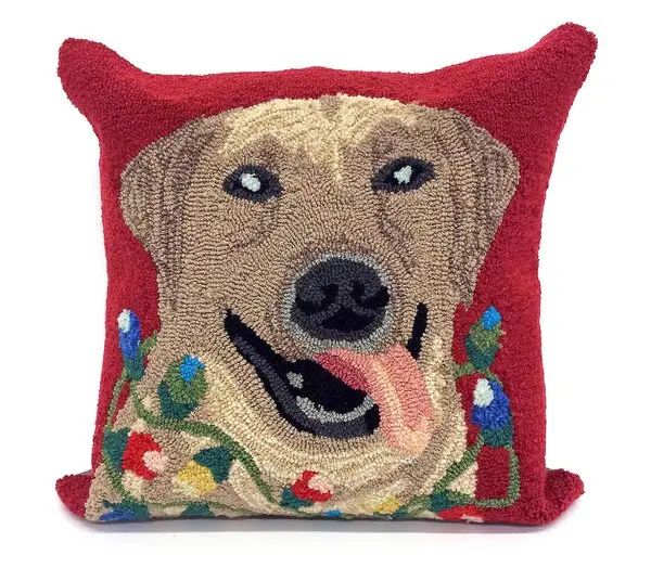 LIORA MANNE Frontporch Happy Holidays Pillow Re D 18' Square