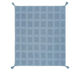 OX BAY TRADING CO. Ox Bay Trading Solid Modern Interwoven Fringed Hrow Blanket