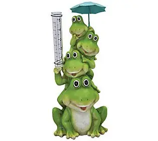 SANTA'S WORKSHOP Resin Frog Rain Gauge By
