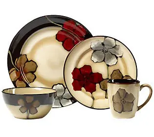 PFALTZGRAFF Everyday Painted Poppies 16 Pc Dinn Erware Set