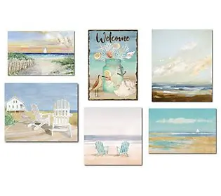 COURTSIDE MARKET Coastal Tranquility Ii 6 Piece Canvas Set