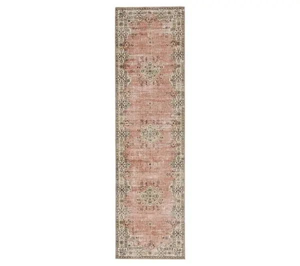 LINON Home Mac Washable 2'x8' Decorative Non Sl Ip Runner Rug