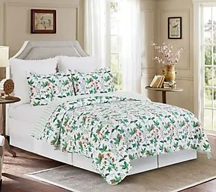 VALERIE PARR HILL Clover Bug 3-piece Cotton King Quilt Set Val Erie