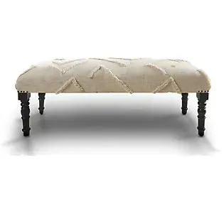 OX BAY TRADING CO. Ox Bay Overtufted Cream Indoor Bench