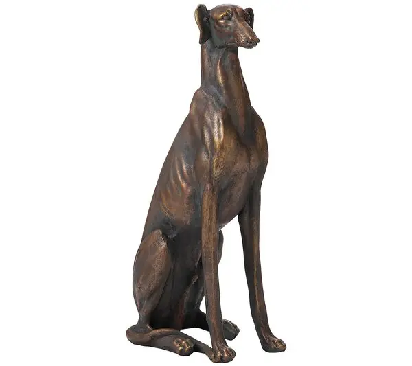 GLITZHOME Sitting Greyhound Dog Lawn Garden Sta Tue Right