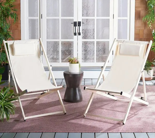 SAFAVIEH Camlin Outdoor Sling Chairs, Set Of 2 Safavi H