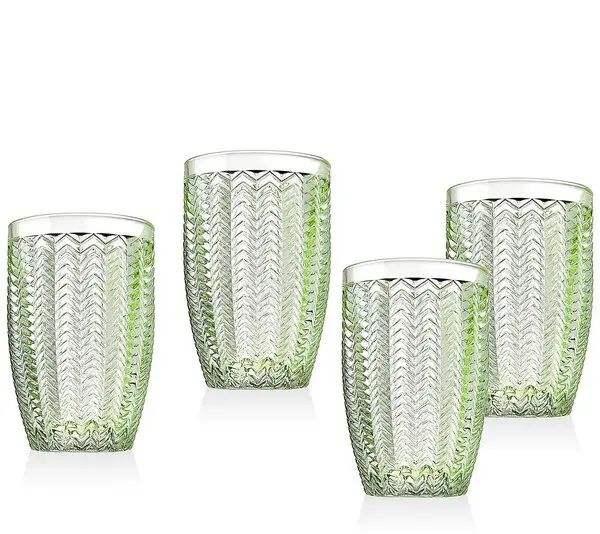 GODINGER Twill Set Of 4 Highball Glasses
