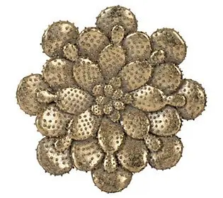 QVC R. Nest Antiqued Gold Cactu S Wall Plaque