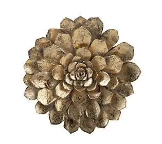 QVC R. Nest Antiqued Gold Succulent Wa Ll Plaque