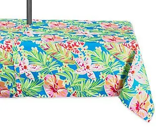 DESIGN IMPORTS Summer Floral Tablecloth W/ Zipp Er 60' X 84