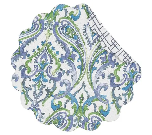 VALERIE PARR HILL 17' Juliet Round Reversible Placemat Set Of 6 B Y Valerie