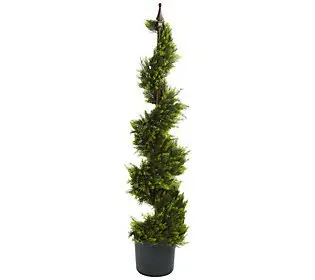 NEARLY NATURAL 4' Cypress Spiral Silk Tree By
