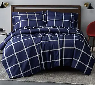 TRULY SOFT Printed Windowpane King Comforter