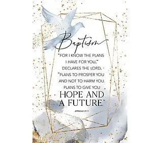 DEXSA COMPANY Baptism Wood Plaque With Easel And Hanger