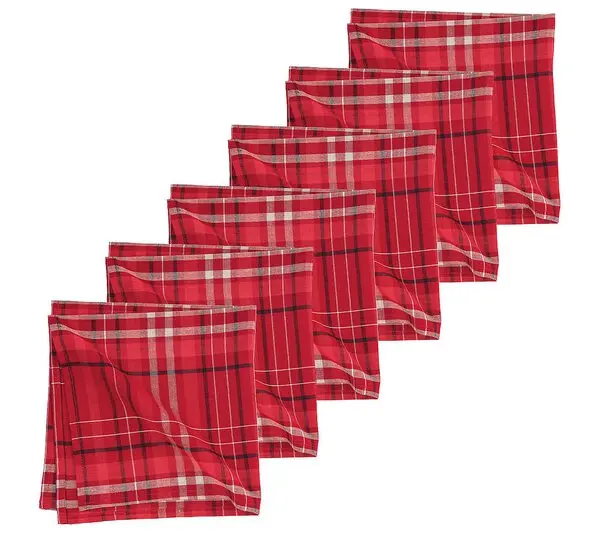 VALERIE PARR HILL Andrew Red Set Of 6 Napkins Valerie