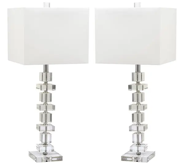 SAFAVIEH Set Of 2 Deco Crystal Table Lamps