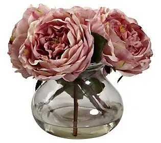 NEARLY NATURAL Fancy Rose With Vase By