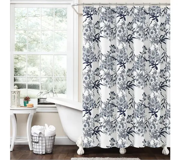 LUSH DECOR Botanical Garden Shower Curtain 72' X 72' Lu Sh Decor