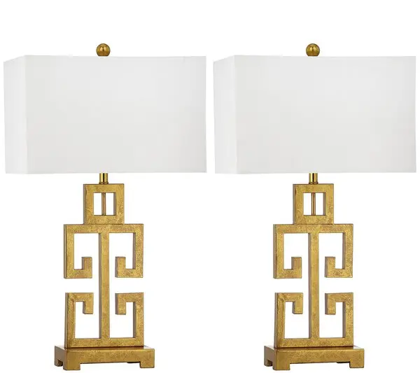 SAFAVIEH Set Of 2 Greek Key Table Lamps