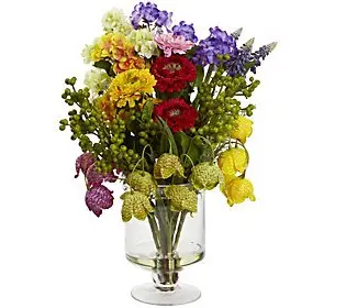 NEARLY NATURAL Spring Floral Arrangement By