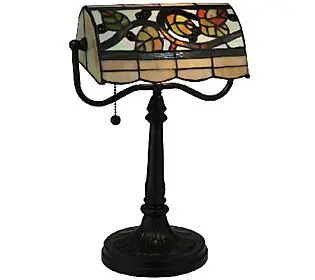 MEYDA Tiffany-style Vineyard Banker's Lamp