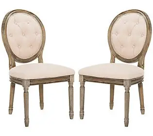 VALERIE PARR HILL Set Of 2 Holloway Tufted Oval Side Chairs Va Lerie