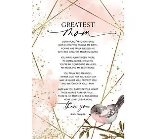 DEXSA COMPANY Greatest Mom Wood Plaque With Easel And Hanger