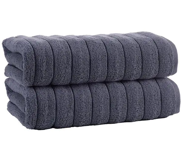 DEPERA HOME Vague Turkish Cotton Set Of 2 Bath Sheets