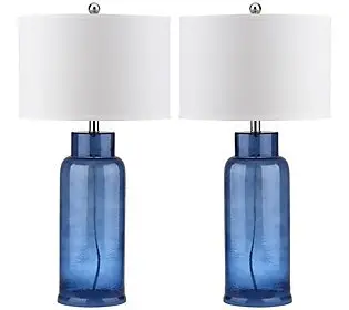SAFAVIEH Set Of 2 Bottle Glass Lamps