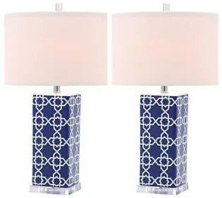VALERIE PARR HILL Set Of 2 Quatrefoil Table Lamps Valerie