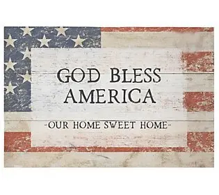 SINCERE SURROUNDINGS God Bless American Rustic Wall Art