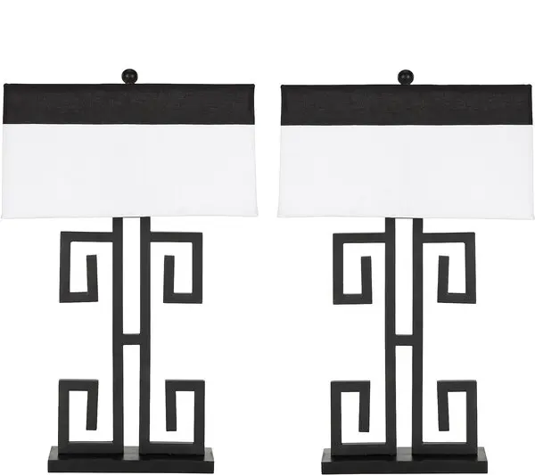 SAFAVIEH Set Of 28' Greek Key Table Lamps
