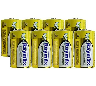 RAYMAX Alkaline D Batteries 8-pack