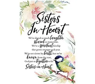 DEXSA COMPANY Dexsa Sisters In Heart Wood Plaque With Easel