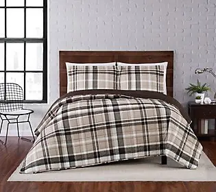 TRULY SOFT Paulette Plaid Taupe Twin Xl 2-piece Quilt Set