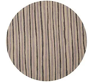 MARTHA STEWART Hand Drawn Stripe 6' X 6' Round G