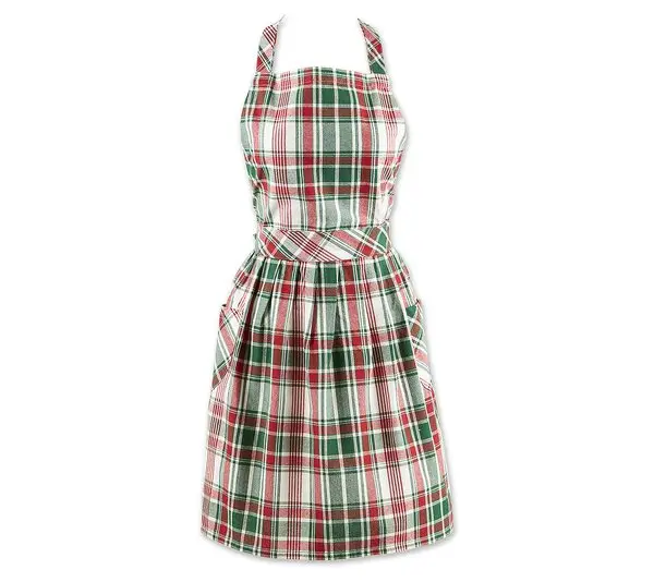 DESIGN IMPORTS Plaid Yuletide Apron