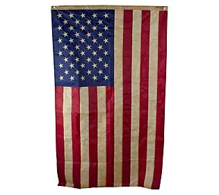 NORTHLIGHT Tea-stained Embroidered American Fla G W/ Grommets