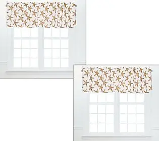 VALERIE PARR HILL Sandbridge Stars Valance Window Treatment Set O F 2 Valerie