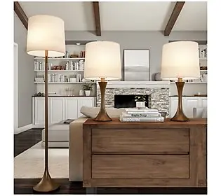 HASTINGS HOME Modern Flared Trumpet Lamps Set Of 3 Hasti Ngs Home