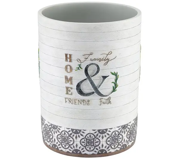 AVANTI LINENS Modern Farmhouse Wastebasket