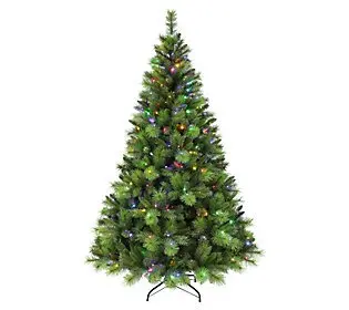 PULEO INTERNATIONAL Puleo Pre-lit 7.5' Adirondack Artificial Christ Mas Tree