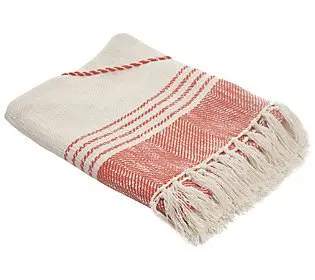 OX BAY TRADING CO. Ox Bay Coastal Edge Diamond Throw Blanket With Ringe